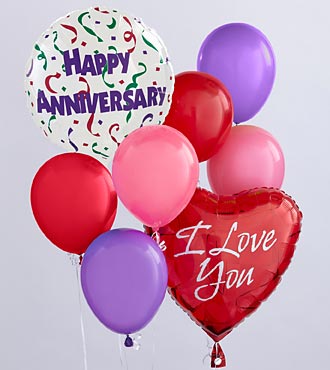 Happy Anniversary Balloon Bunch EO-6034 :: Barstow Floral & Bridal